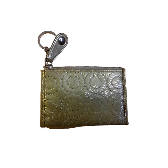Coach | Bags | Coach Gold Signature Leather Key Wallet | Poshmark